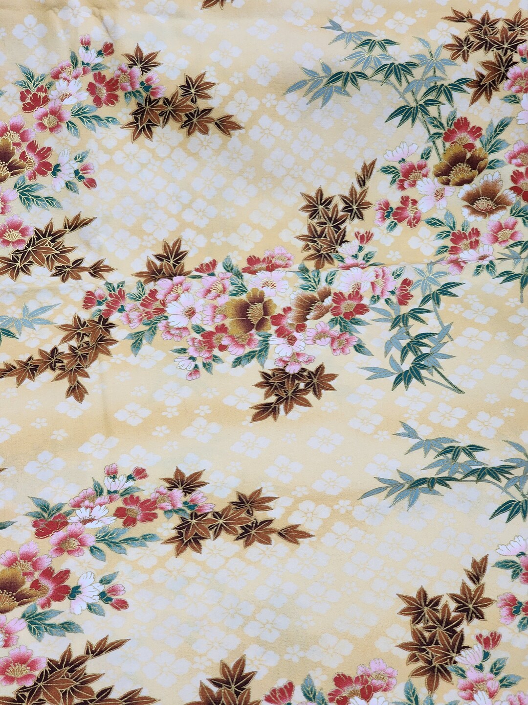 Kona Bay Fabric 2005 Design, 100% Cotton, Brown , Green ,tan, Gold ...