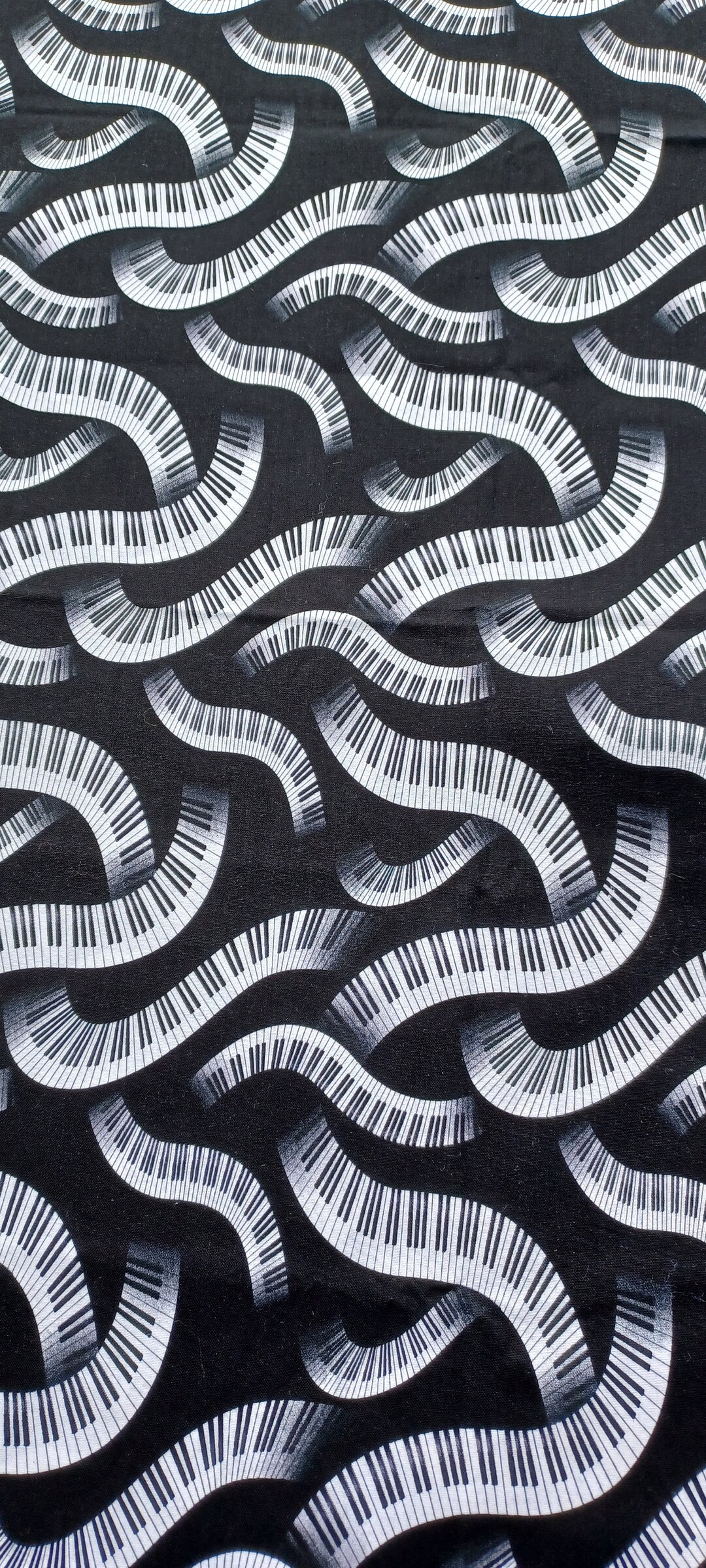 Remnant 34 in X 42 In Keyboard Fabric in Black and White 100% - Etsy
