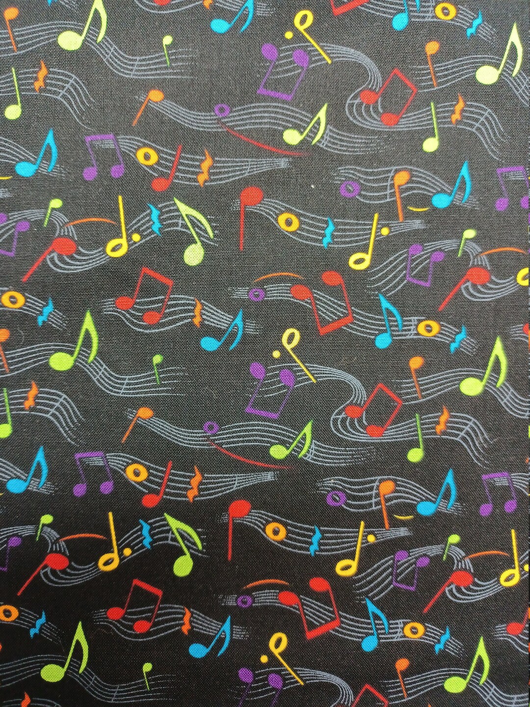Musical Notes in Full Color, by Yard, 100% Cotton Quality, Masks - Etsy
