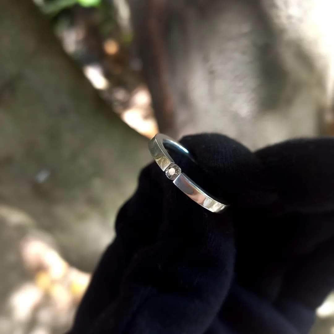 Bague Alliance Mariage Fiançailles Argent Diamant / Engagement Wedding ...