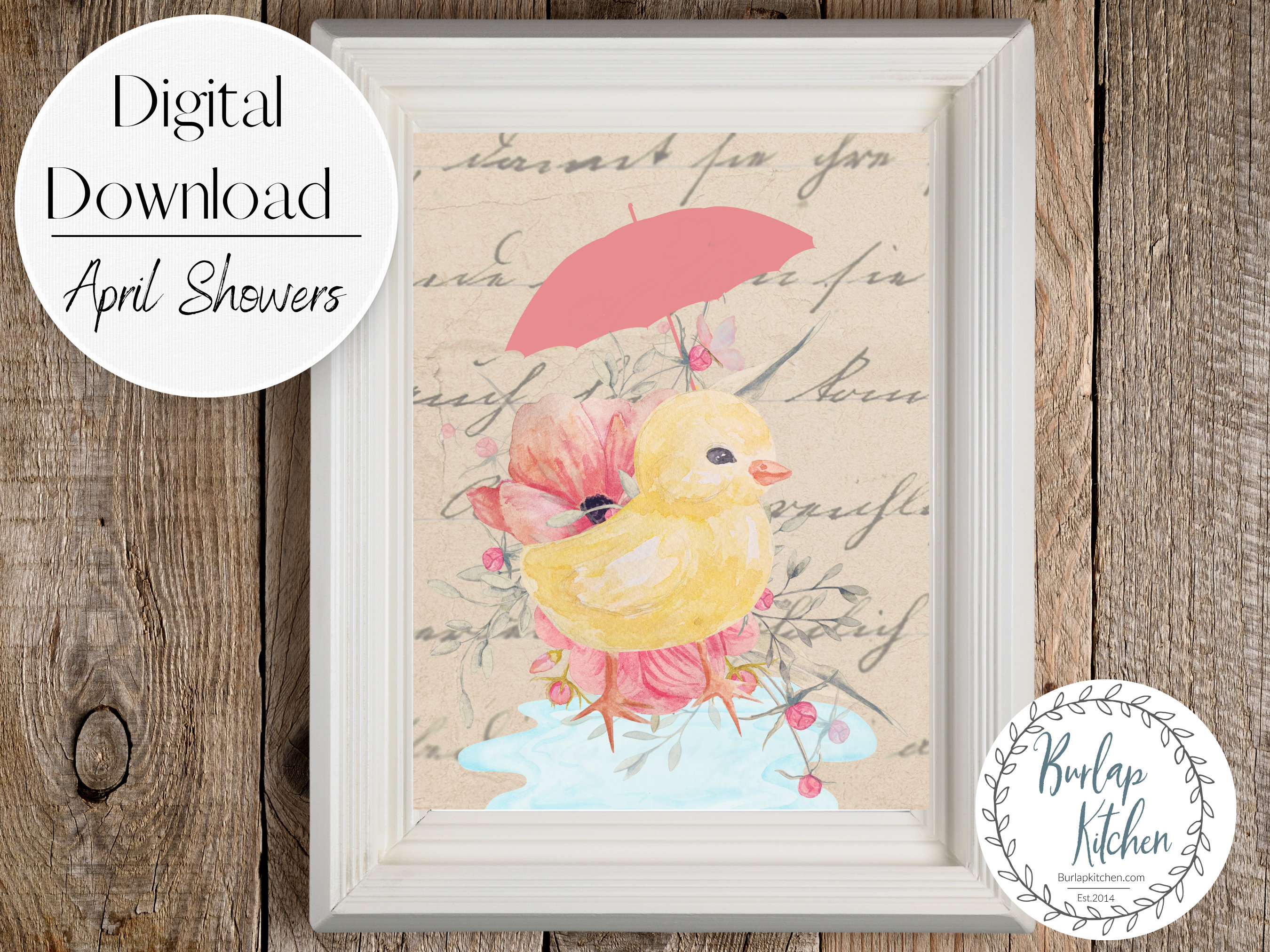 April Showers Duck - Digital Print - Etsy