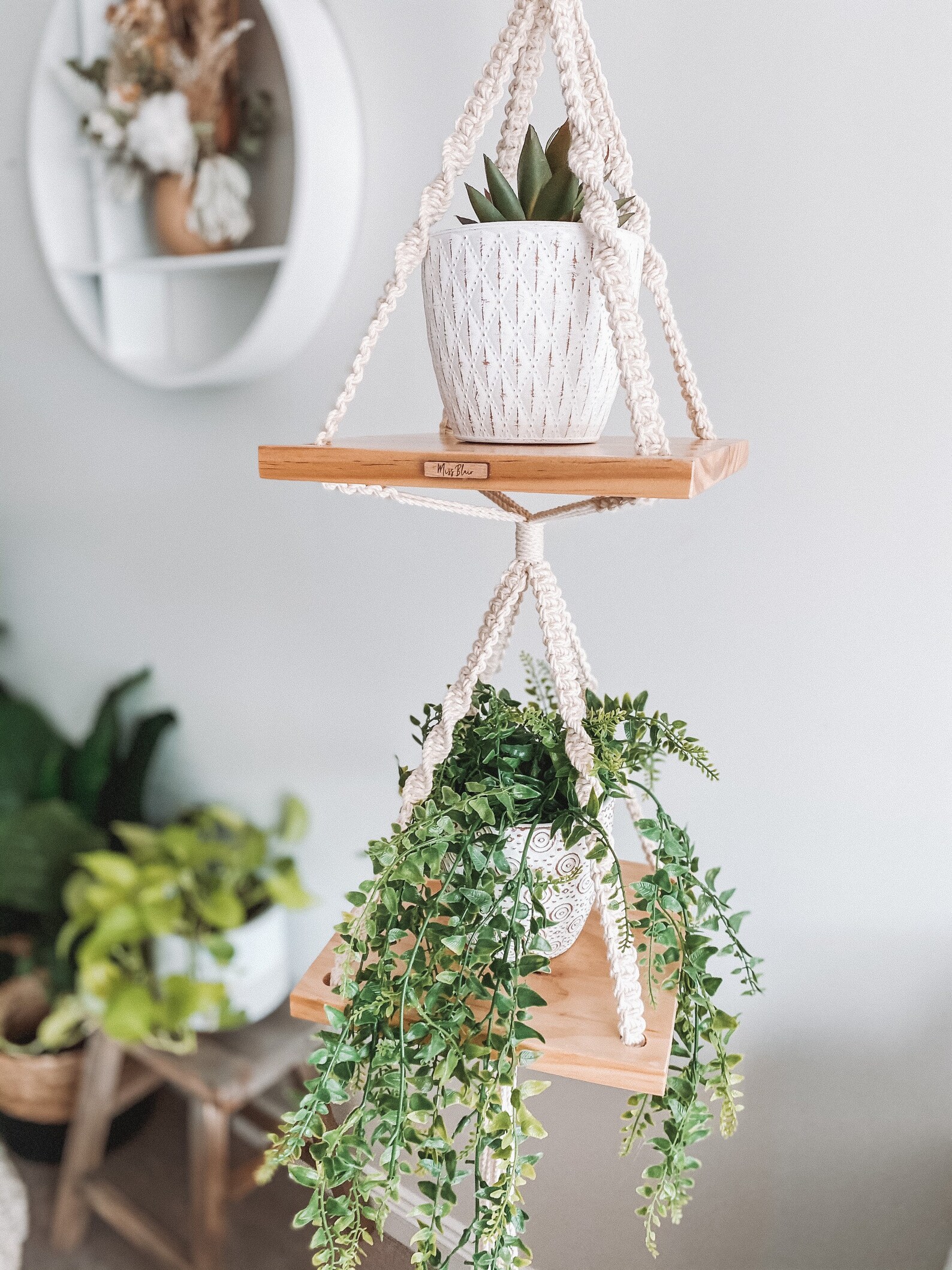 Macrame Plant Hanger, Macrame Shelf | Hanging Shelf | 3 Tier Hanger ...