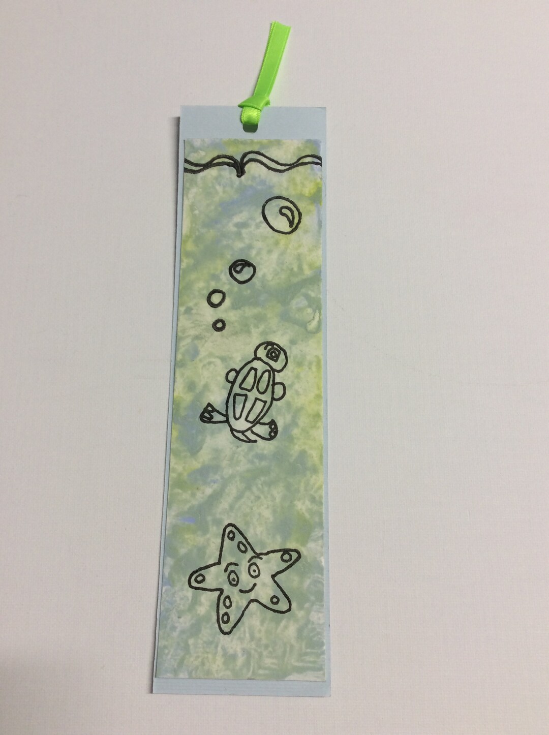 Sea Life Bookmark Turtles Art Original Art Work Lovely Readers Gift for ...