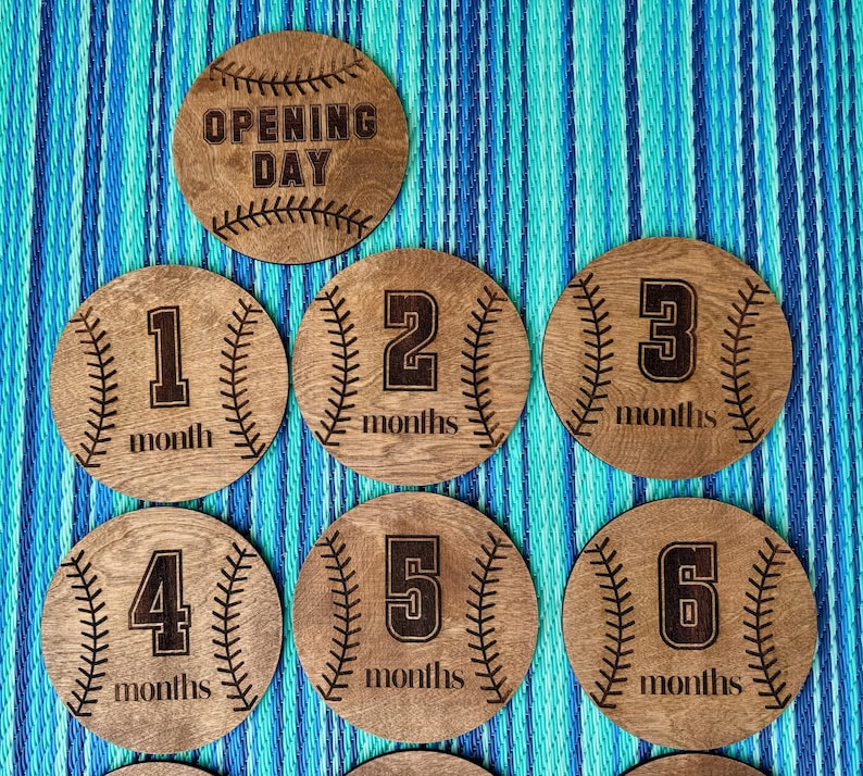 Baseball Baby Monthly Milestones, Laser Cut File, SVG - AI - DXF ...