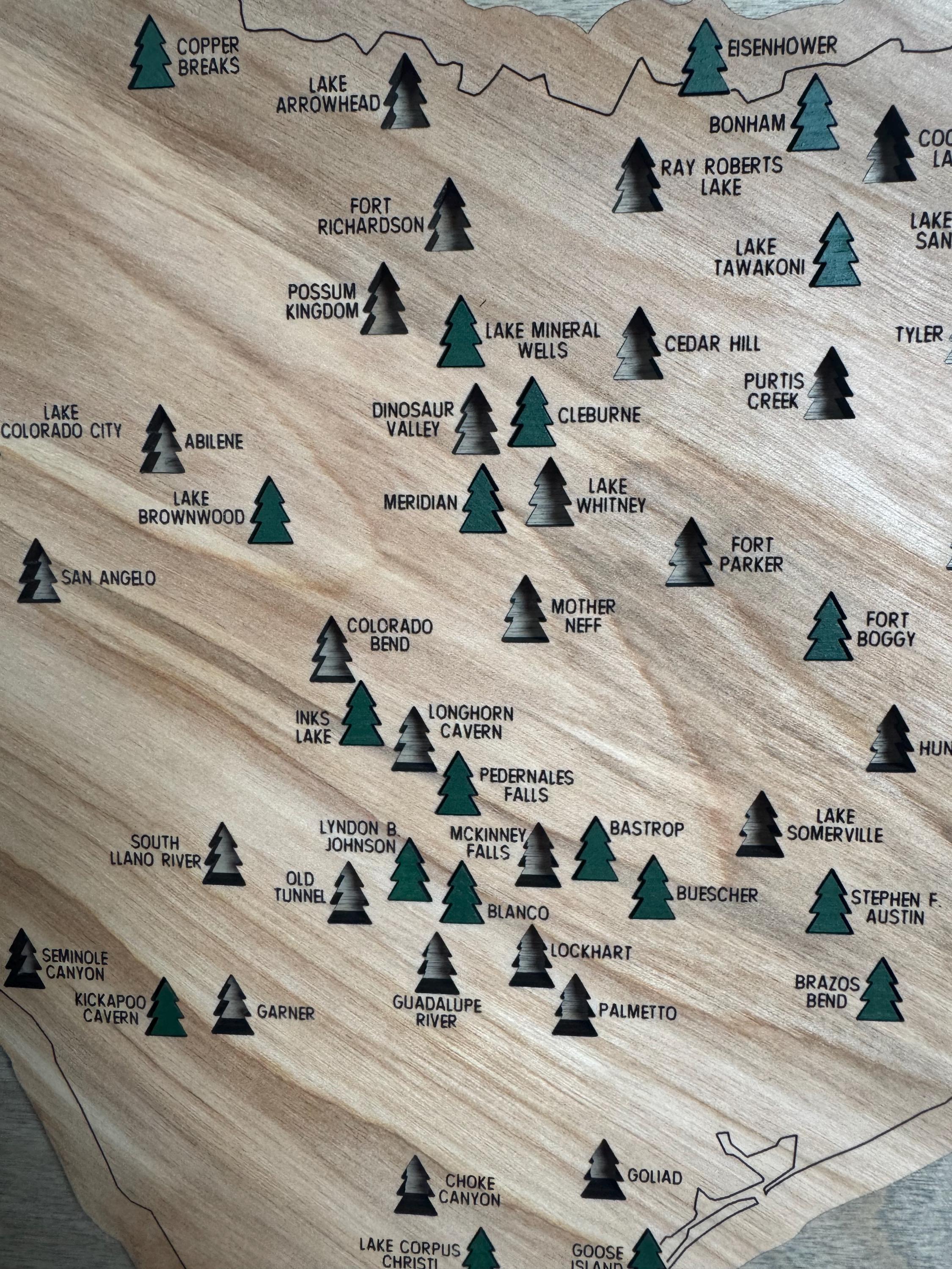 Texas State Parks Map: Laser Cut Travel Checklist (digital Download) - Etsy