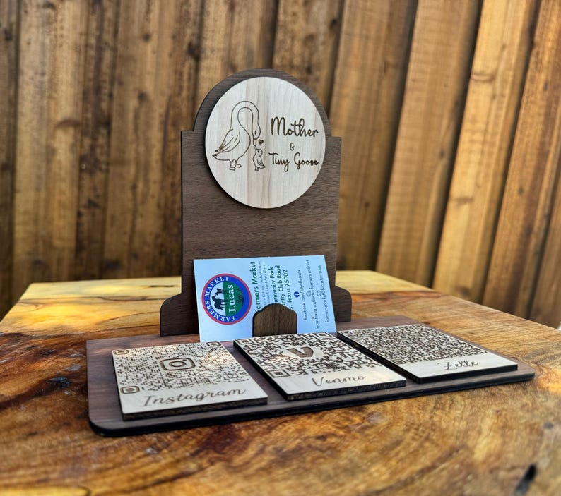 Business Card Holder, Qr Code Display Stand, Laser Cut File, SVG - AI ...