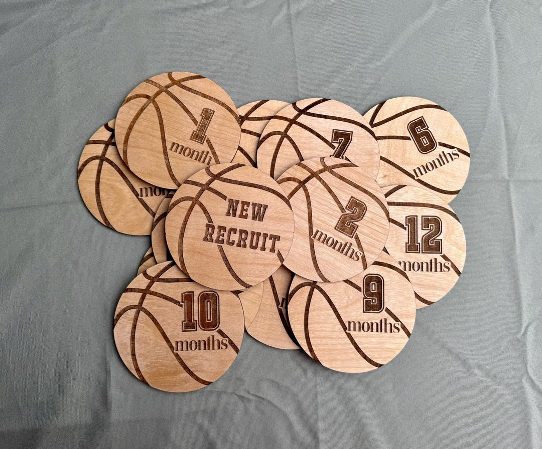 Basketball Baby Monthly Milestones, Laser Cut File, SVG - AI - DXF ...
