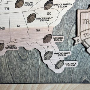 Football Travel Map: Laser Cut Checklist SVG (digital Download) - Etsy