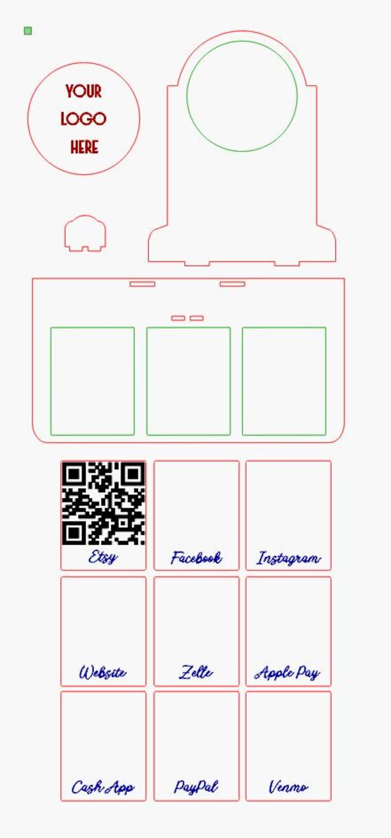 Business Card Holder, Qr Code Display Stand, Laser Cut File, SVG - AI ...