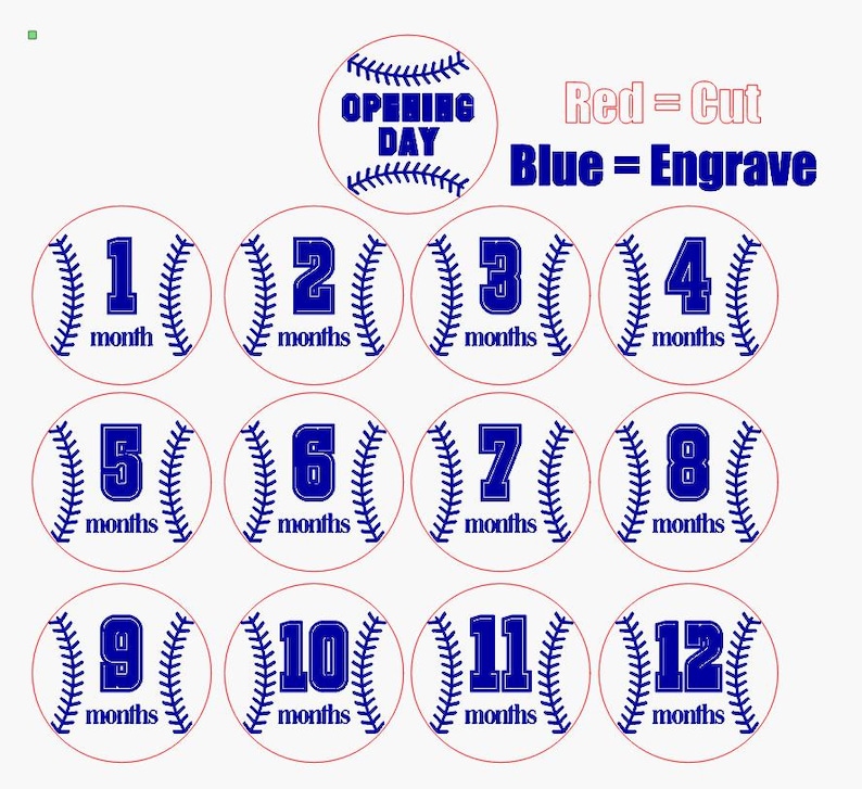 Baseball Baby Monthly Milestones, Laser Cut File, SVG - AI - DXF ...