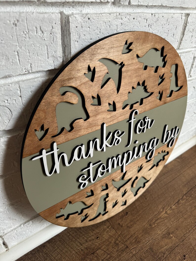 Thanks for Stomping by Door Hanger, Dinosaur, Laser Cut File SVG ...