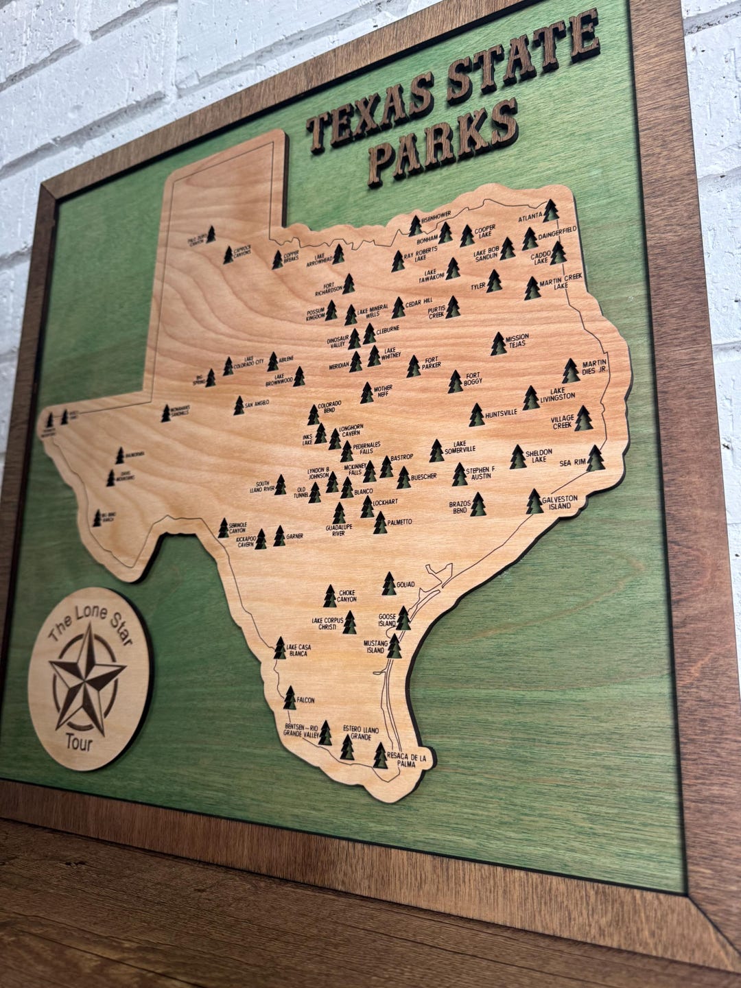 Texas State Parks Map With Natural Areas: Laser Cut Travel Checklist ...