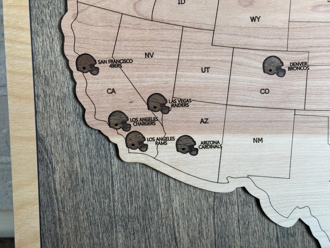 Football Travel Map: Laser Cut Checklist SVG (digital Download) - Etsy