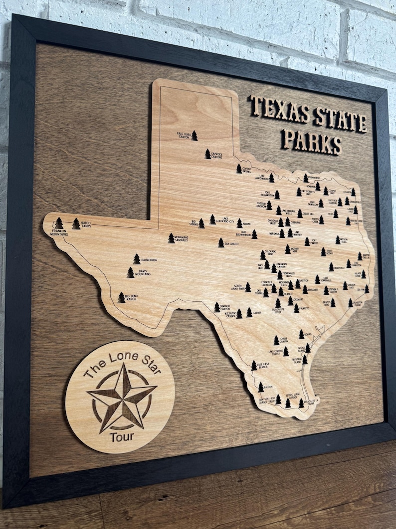 Texas State Parks Map: Laser Cut Travel Checklist (digital Download) - Etsy