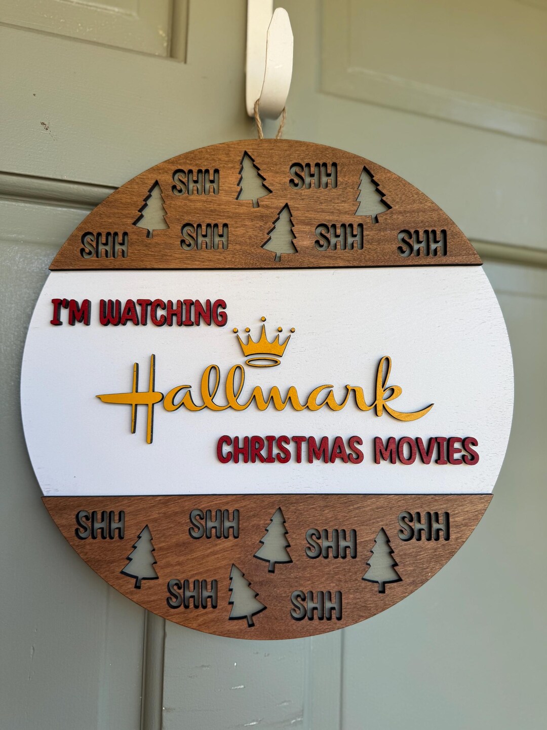 Hallmark Movie Sign, Christmas Door Hanger, SHH, Laser Cut File SVG ...