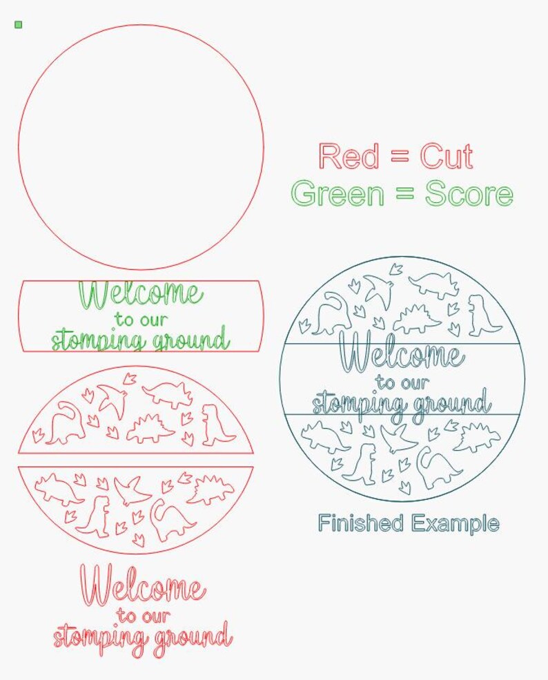 Welcome to Our Stomping Ground Door Hanger, Dinosaur, Laser Cut File ...