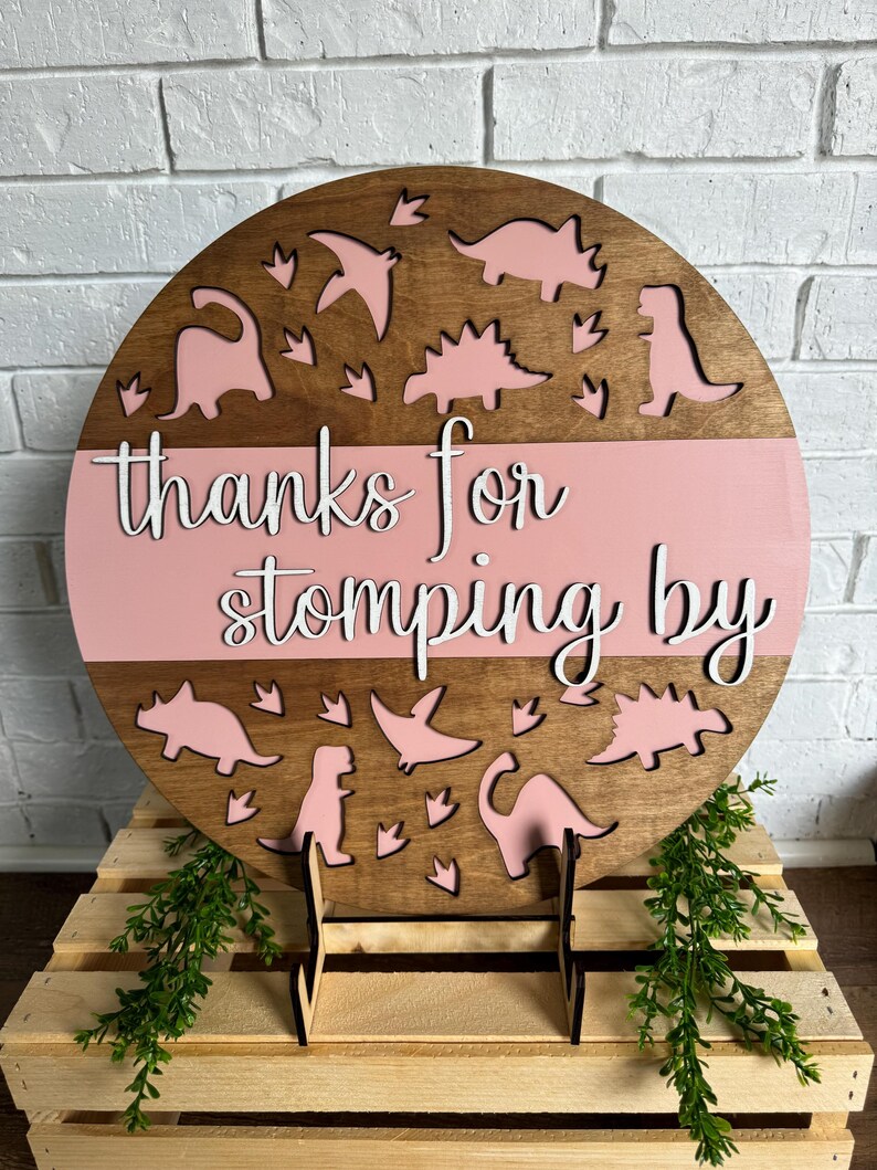 Thanks for Stomping by Door Hanger, Dinosaur, Laser Cut File SVG ...