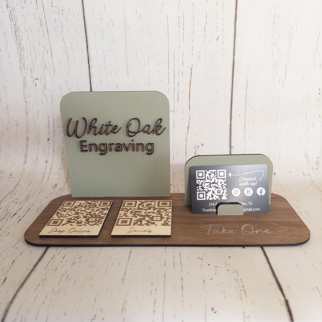 Business Card Holder, Two Qr Code Display Stand, Laser Cut File, SVG ...