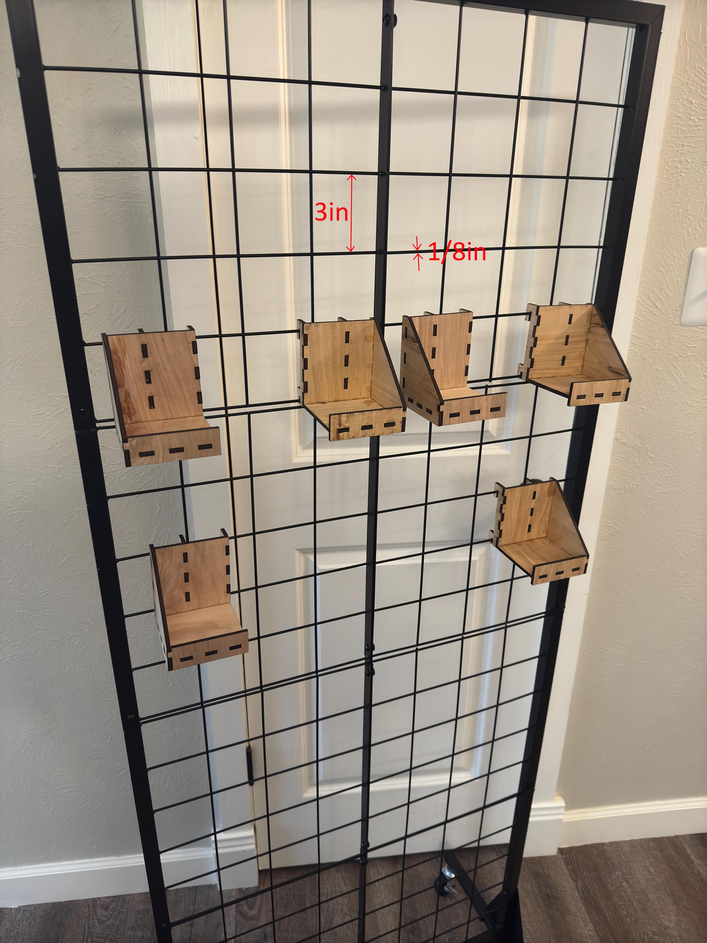 Wire Rack Display Brackets: Adjustable Width, Laser Cut File (SVG, AI ...
