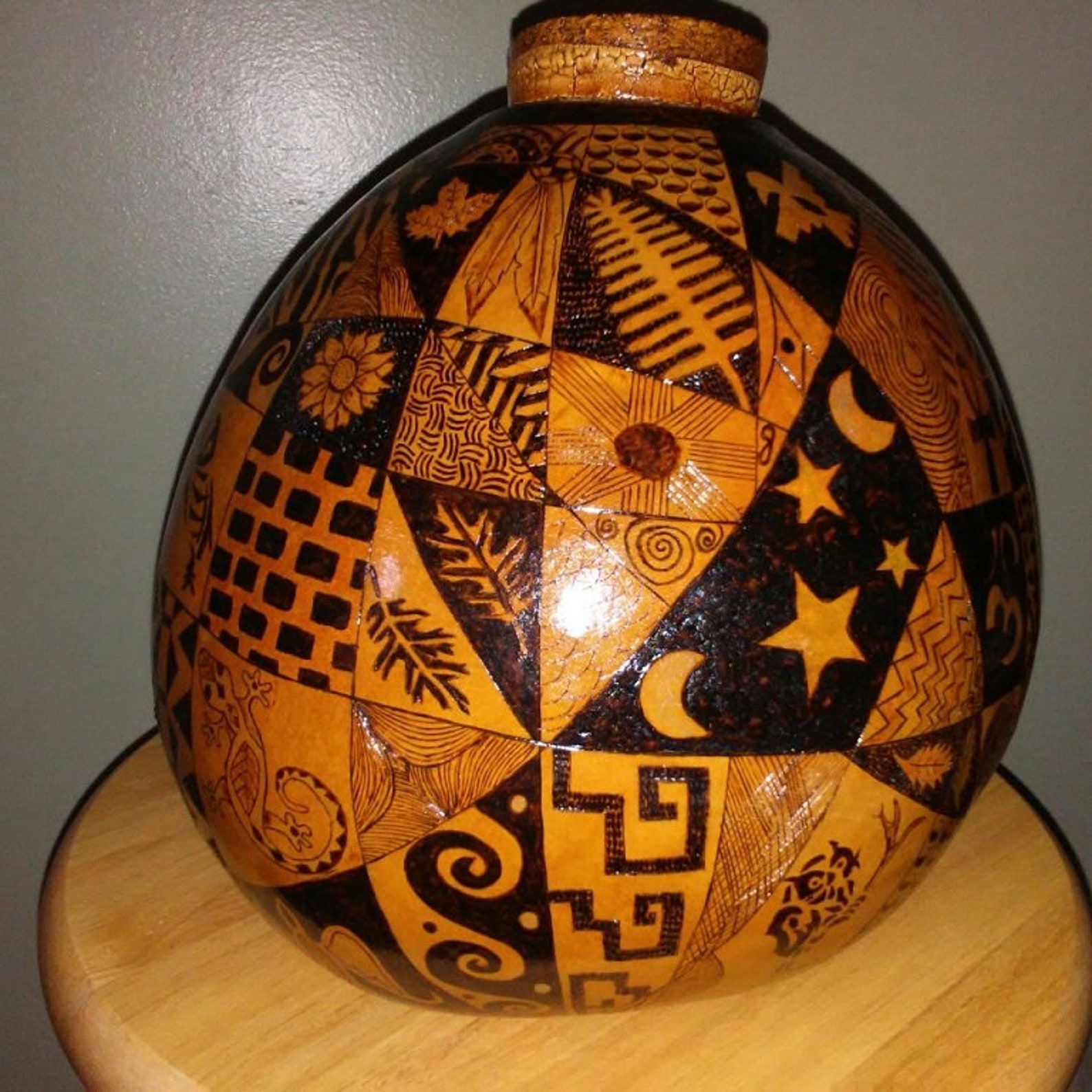 Handcrafted Gourd Art Pyrography Native American Art Animal - Etsy