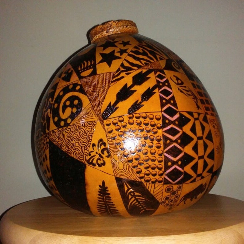 Handcrafted Gourd Art Pyrography Native American Art Animal - Etsy
