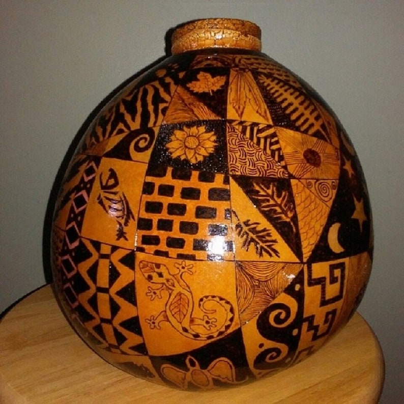 Handcrafted Gourd Art Pyrography Native American Art Animal - Etsy
