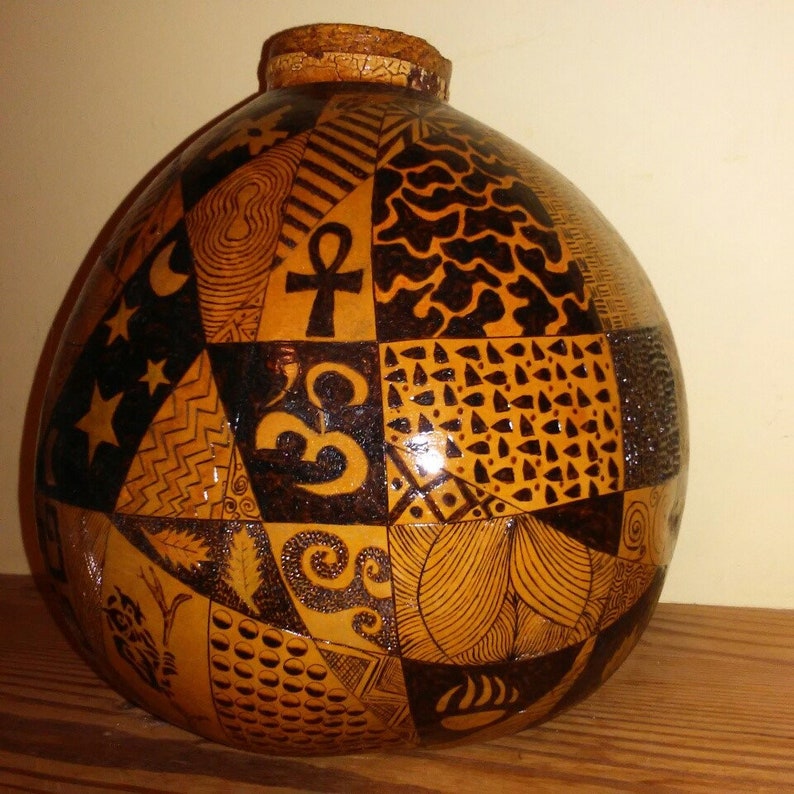 Handcrafted Gourd Art Pyrography Native American Art Animal - Etsy