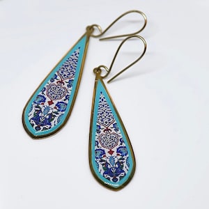 Ancient Looking Tile Geometric Earrings Ethnic,eastern,boho Best Gift ...