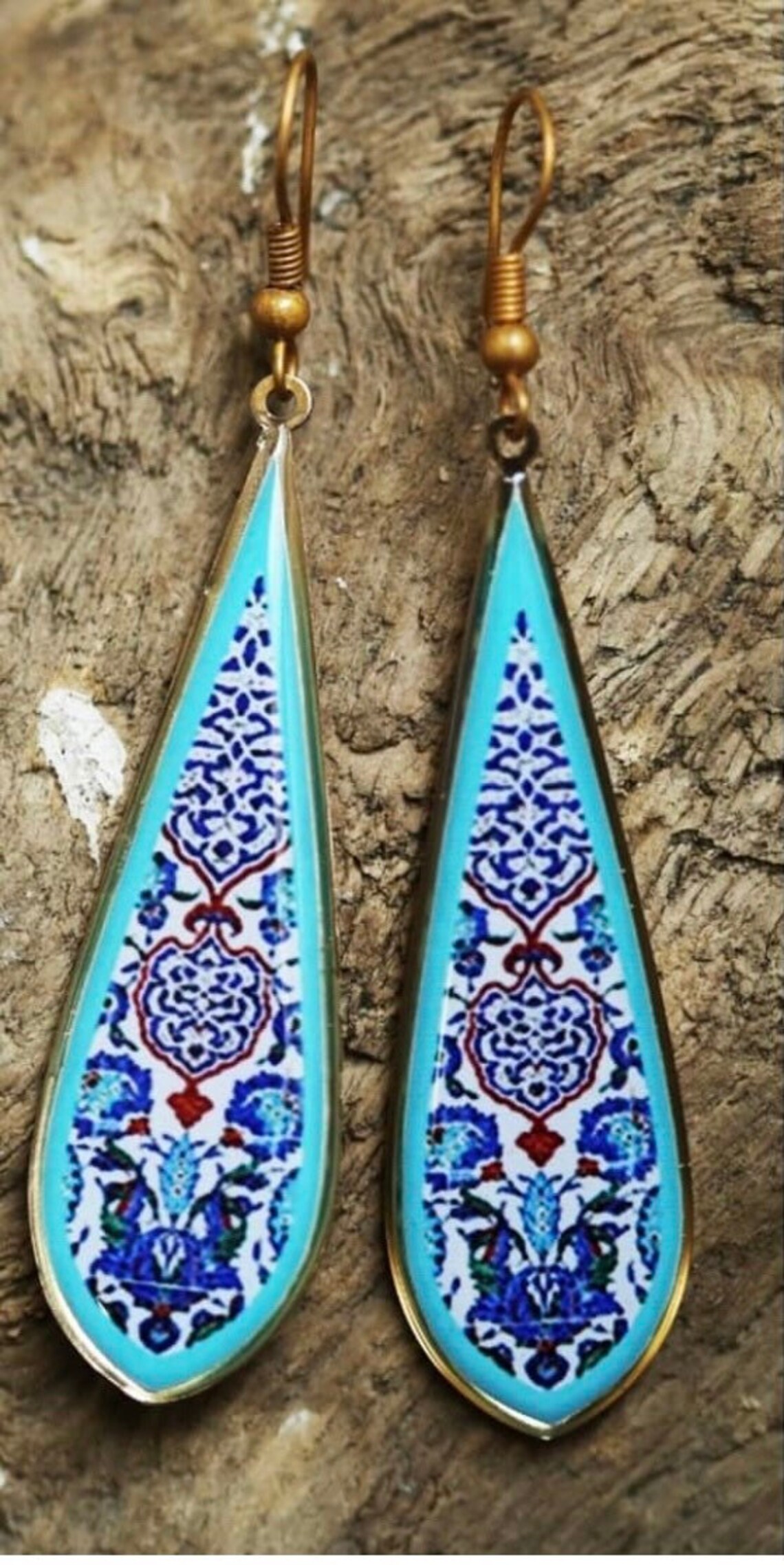 Ancient Looking Tile Geometric Earrings Ethnic,eastern,boho Best Gift ...
