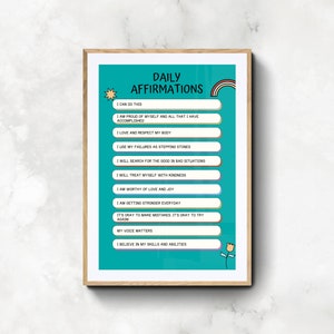 Daily Affirmations Encouragement Posters/ Note to Self Encouragement ...