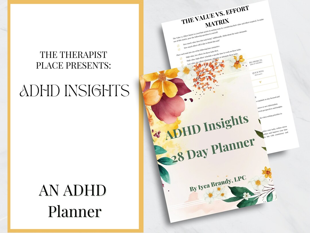 ADHD Insights, ADHD Planner With Productivity, Journal Prompts, Vision ...