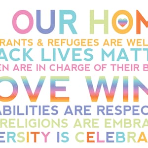 36x24 in Our Home Love Wins Yard Sign Liberal Decor in Our Home Print ...