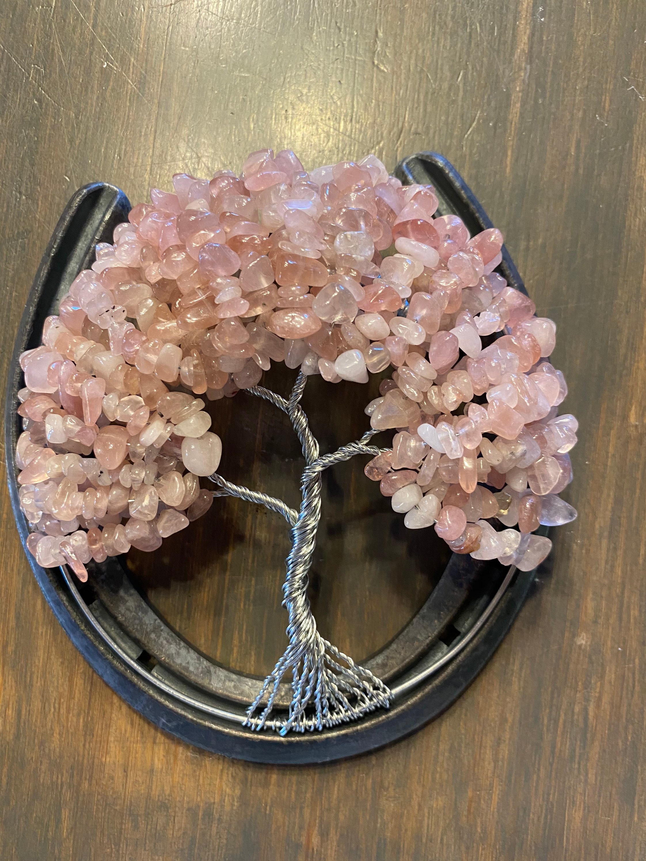 Rose Quartz Tree of Life on Horseshoe – Love, Luck & Gentle Energy - Etsy