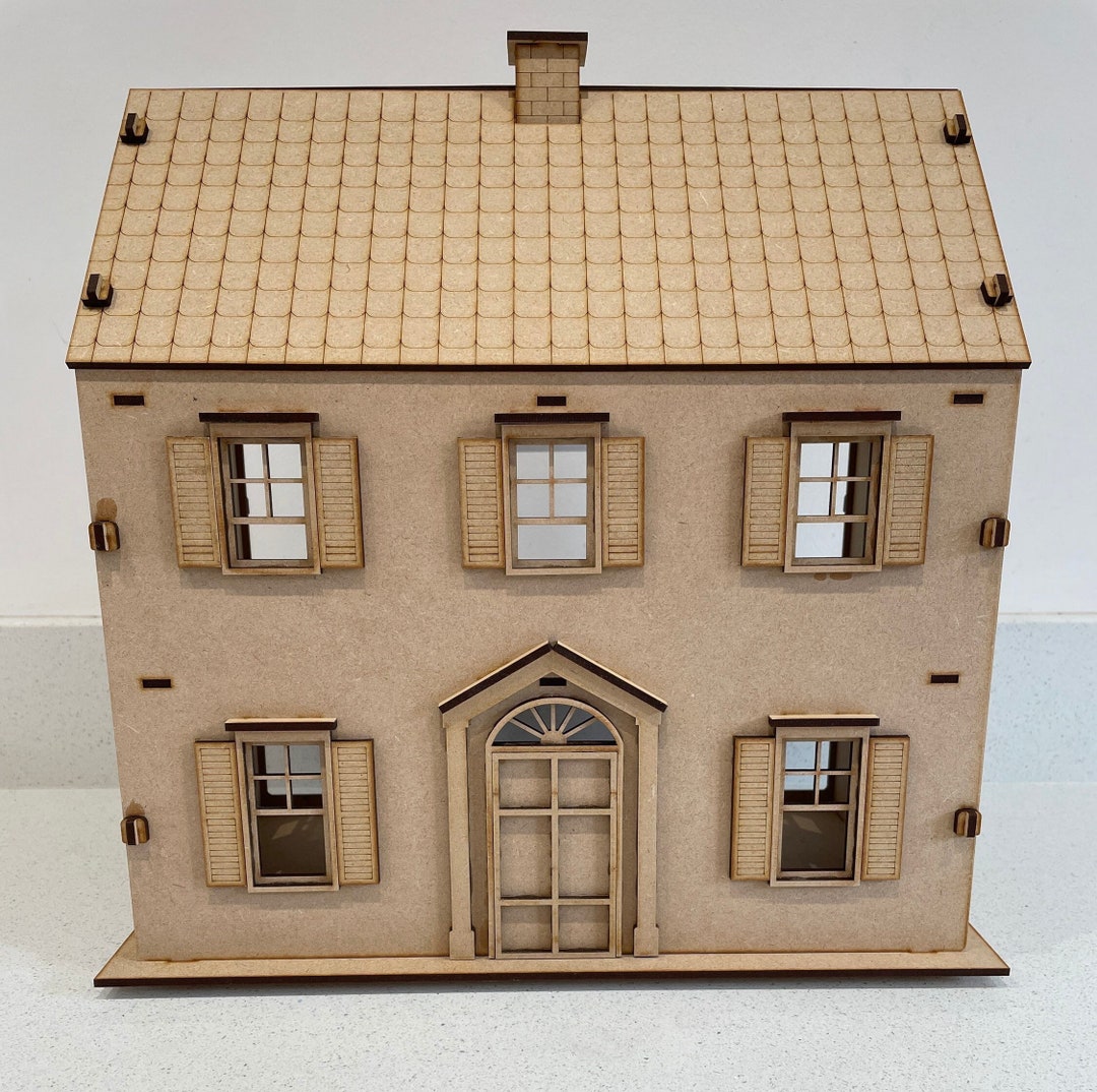Plain Blank Make Your Own MDF Dolls House Kit Miniature Doll House 1:24 ...
