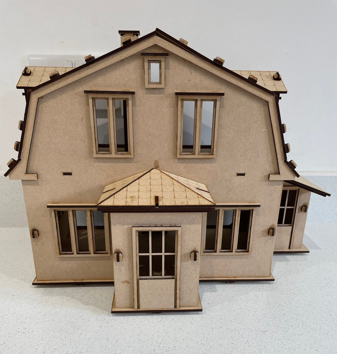 Plain Blank Make Your Own MDF Dolls House Kit Miniature Doll House 1:12 ...