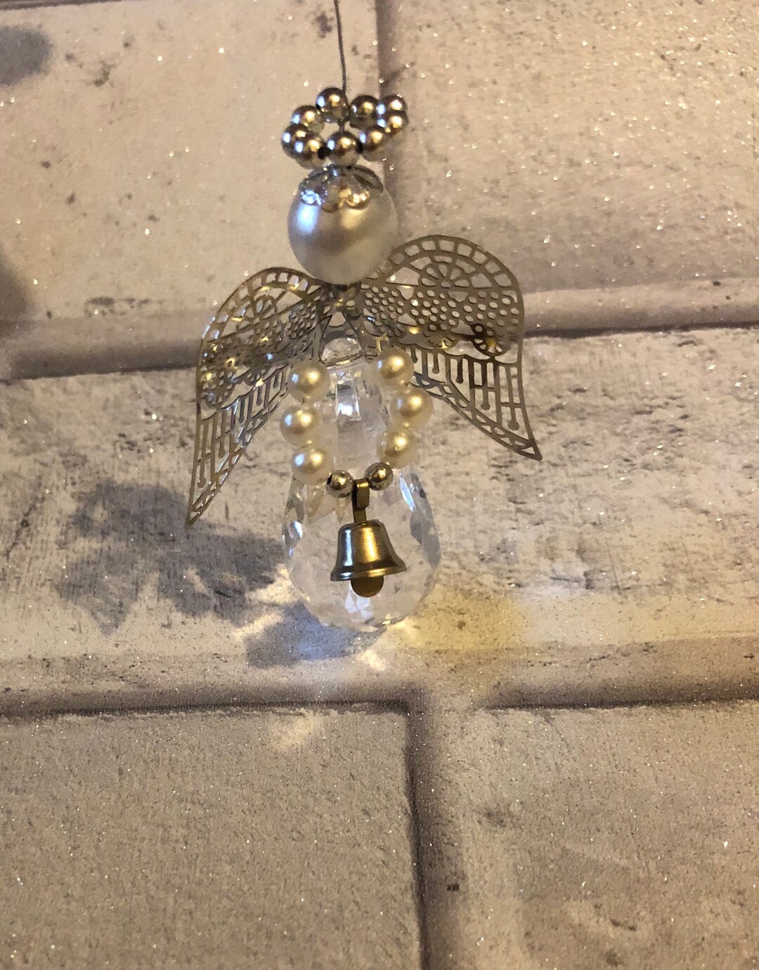 Handmade Crystal Teardrop Angel Ornament: Beaded Hanging Decoration ...
