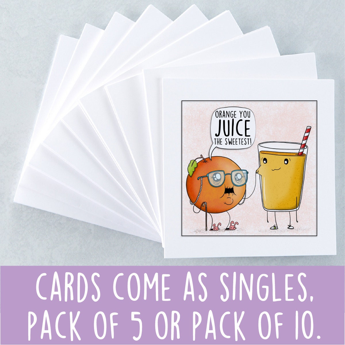 Orange Juice Card Pun Cards Funny Card Food Puns Foodie - Etsy