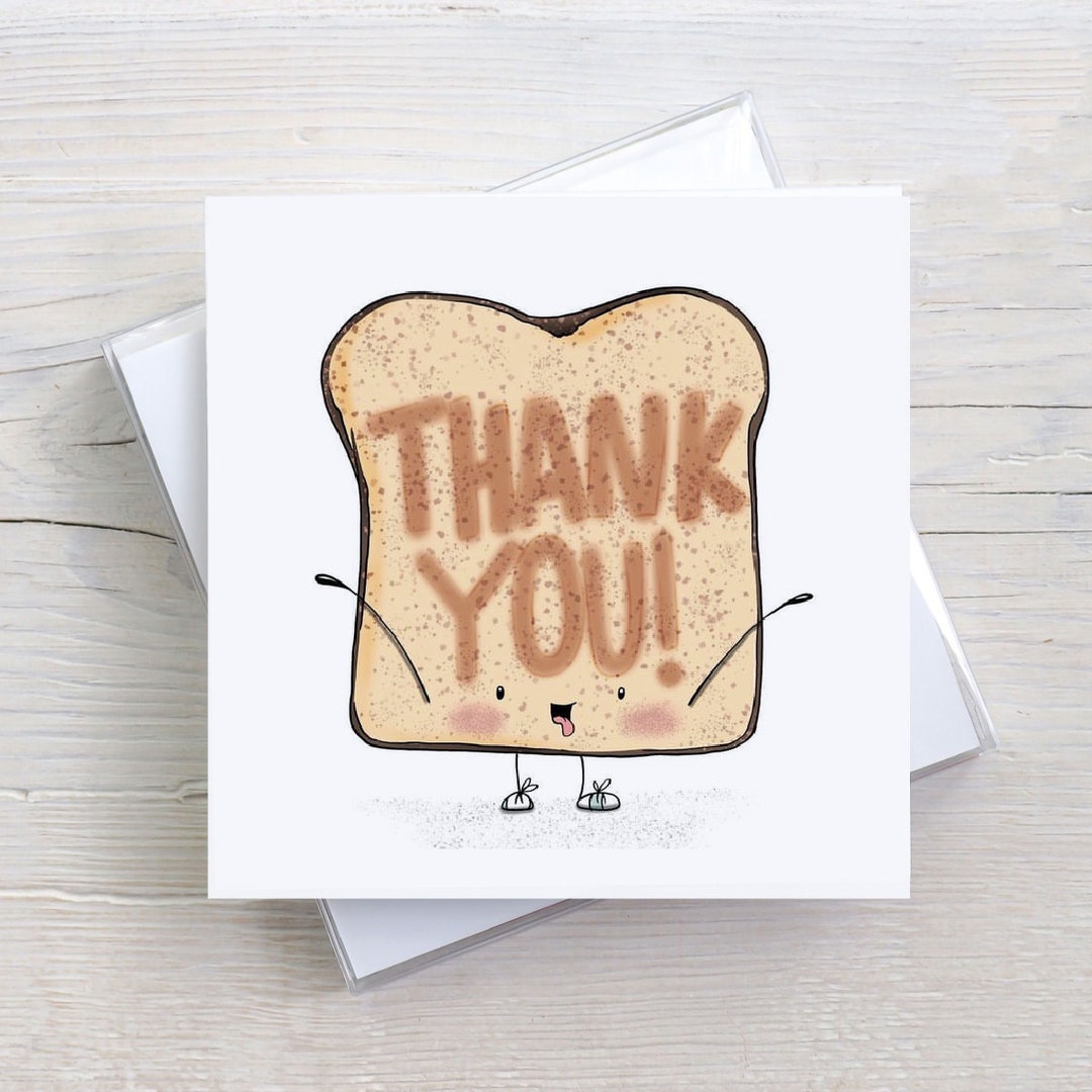 Thank You Toast Card, Thank You Card, Pun Cards, Funny Card, Food Puns ...