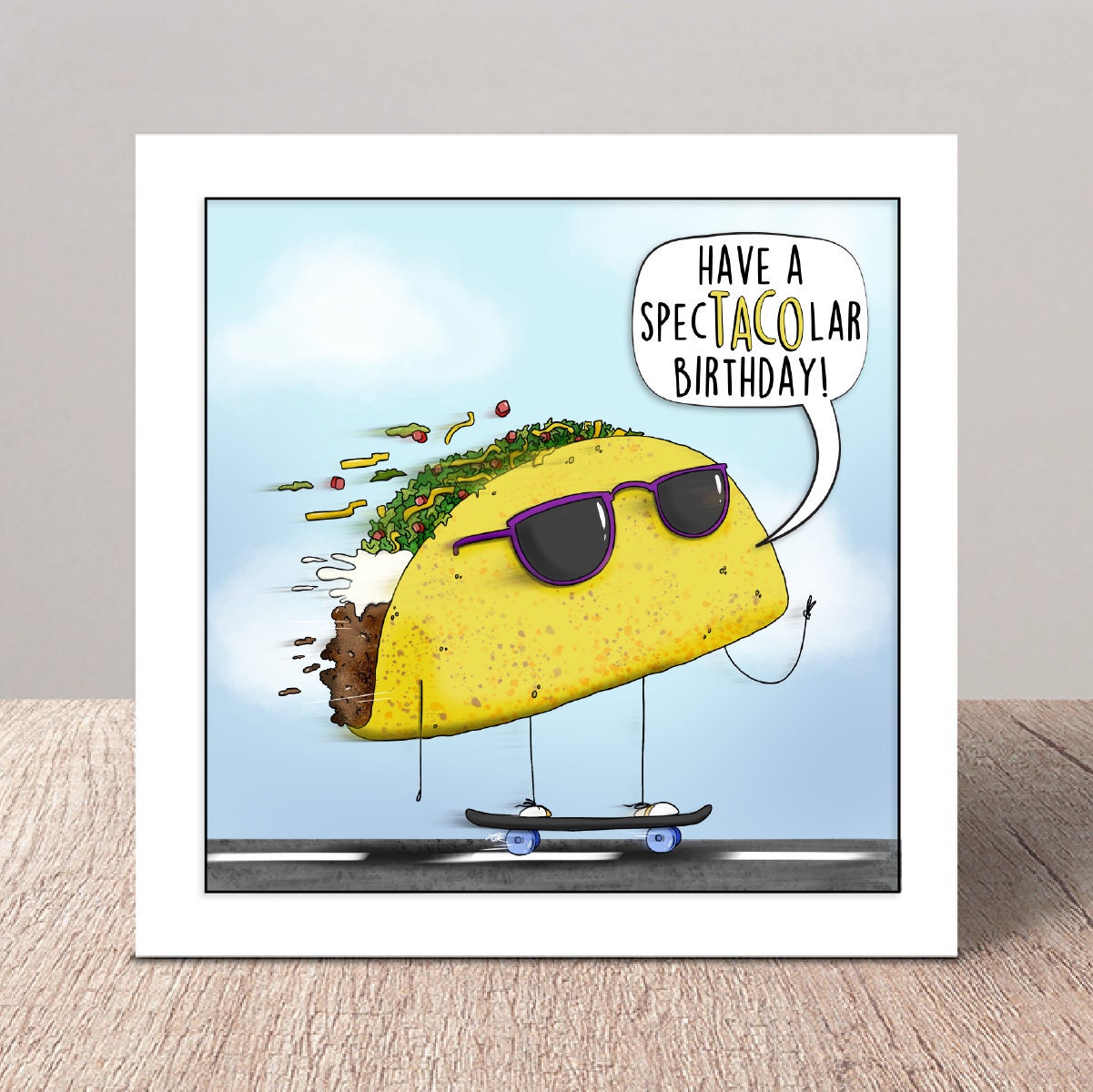 Taco Birthday Card Happy Birthday Card Kids Birthday Card | Etsy