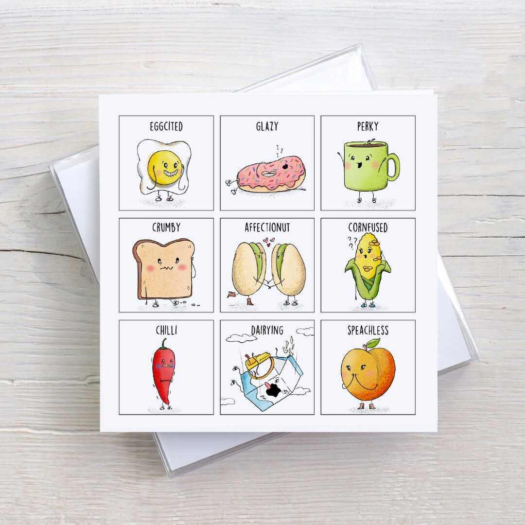 Food Mood Card, Pun Cards, Funny Card, Food Puns, Foodie Gifts, Food ...