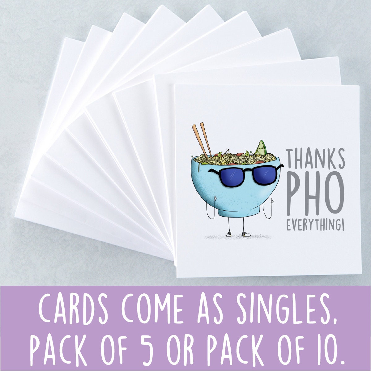 Pho Card Thank You Cards Thank You Card Funny Thank You - Etsy