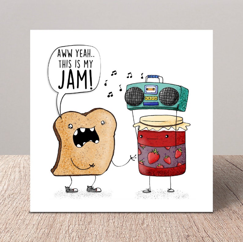 This is My Jam Card Pun Cards Funny Card Food Puns Foodie - Etsy