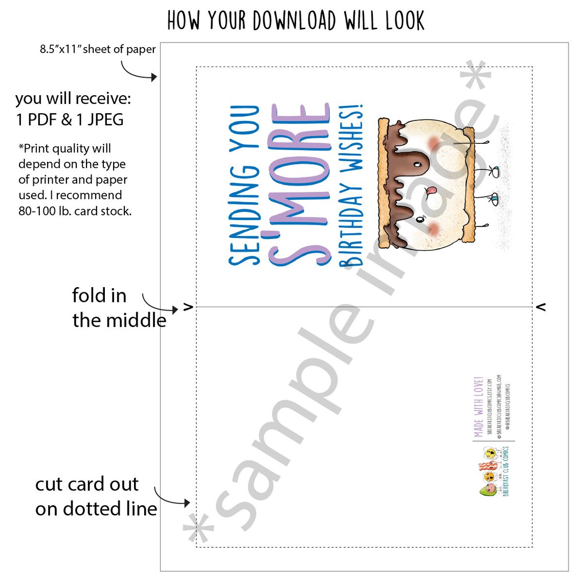 Smore Birthday Card Happy Birthday Card Kids Birthday Card - Etsy