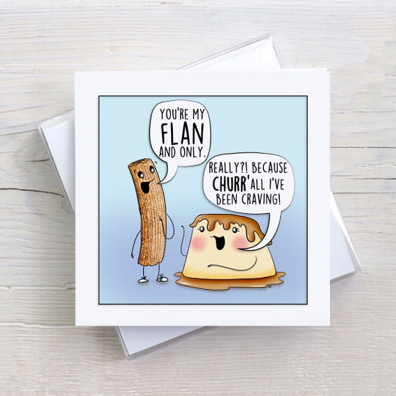 Flan Card Valentines Day Cards Valentines Day Card Pun | Etsy