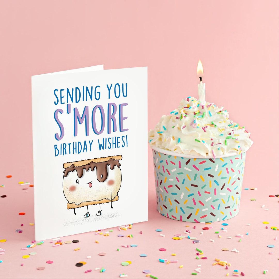5x7 Birthday Card, Smore Birthday Card, Happy Birthday Card, Kids ...