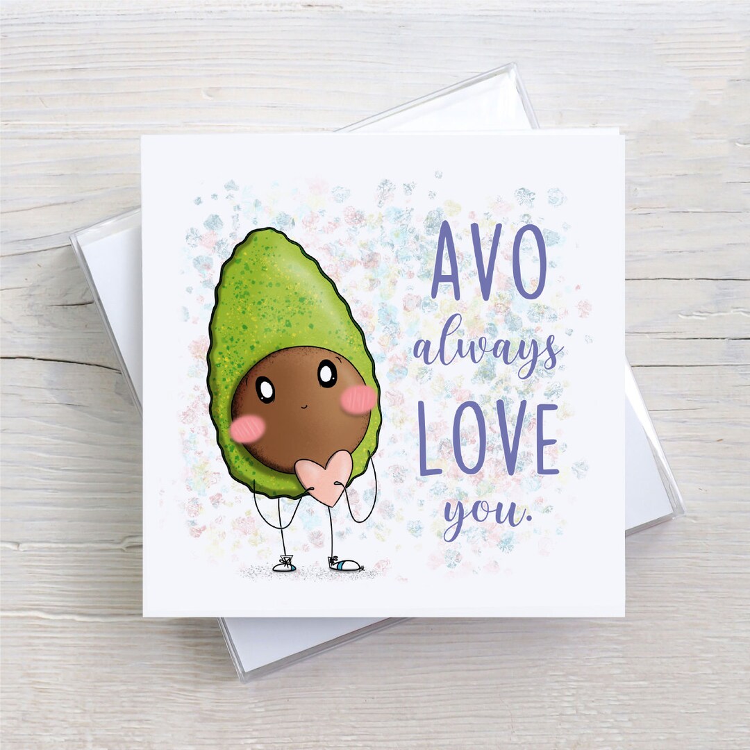 Avocado Love, Mothers Day Card, Valentines Day Card, Anniversary Card ...