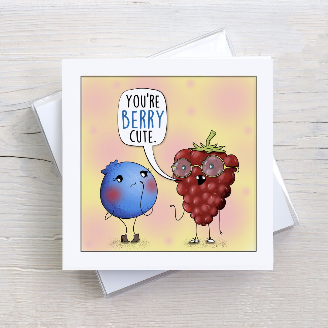 Berry Cute Card, Valentines Day Cards, Valentines Day Card, Pun Cards ...