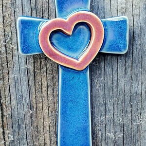 Ceramic Cross With Heart - Handmade Christian Wall Art - Etsy