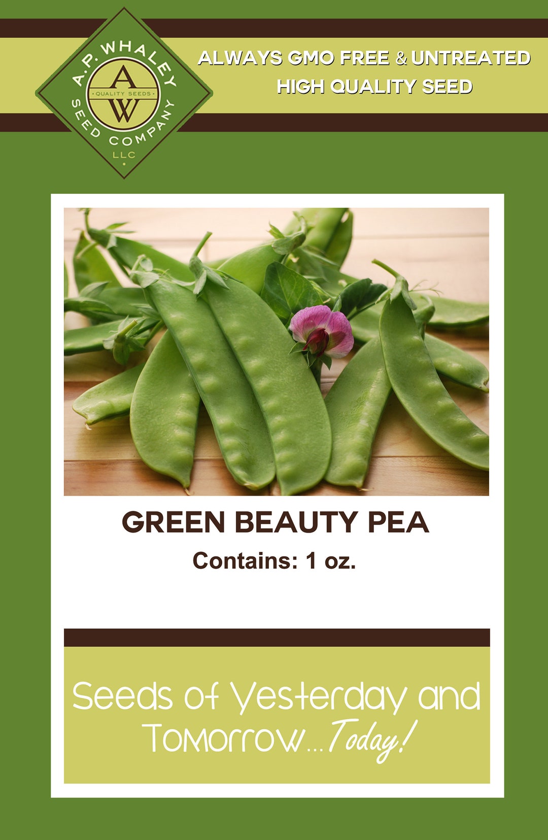 Green Beauty Pea Seed 1 Oz. Packet - Etsy