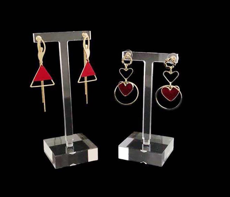 Modern Design Clear Acrylic Earring Display Stands Set Unique | Etsy